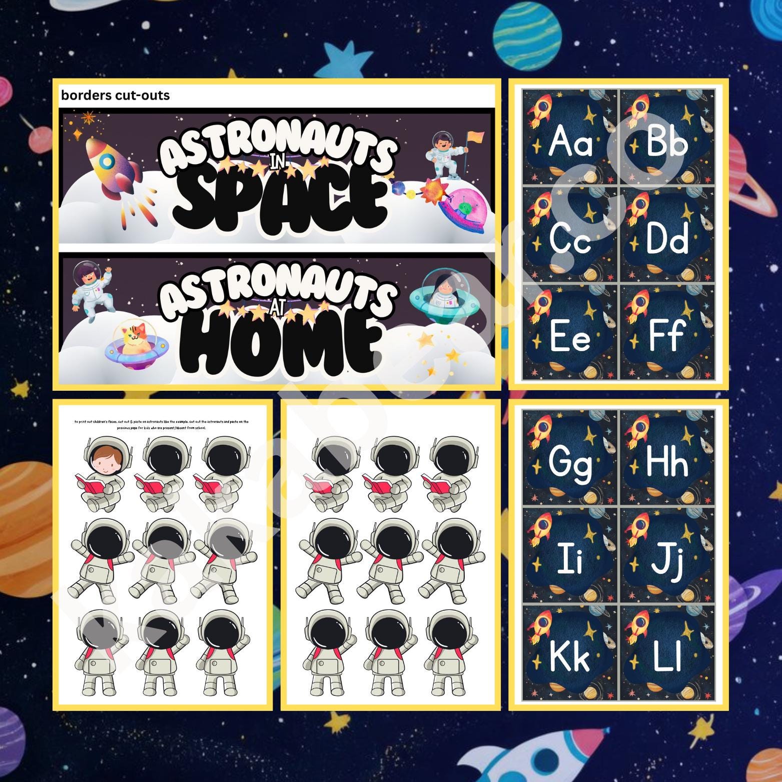 Outer Space Classroom Decor Printable – Preschool Wall Art – Space ...