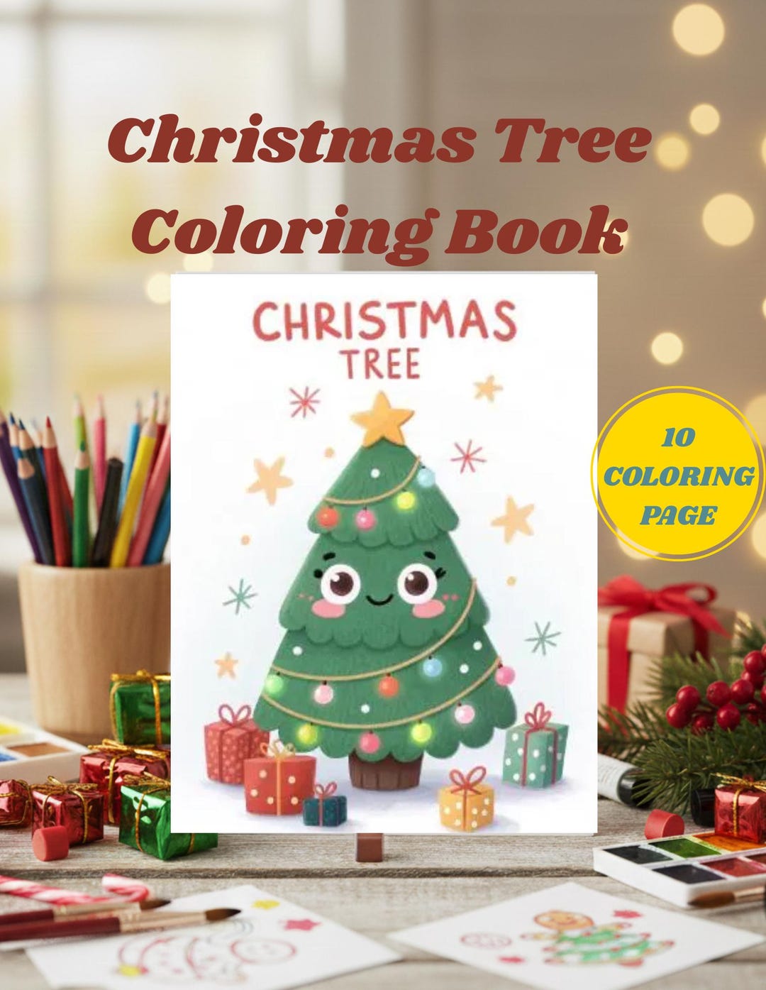 Christmas Tree Coloring Book Printable | 10 Simple Pages for Kids ...