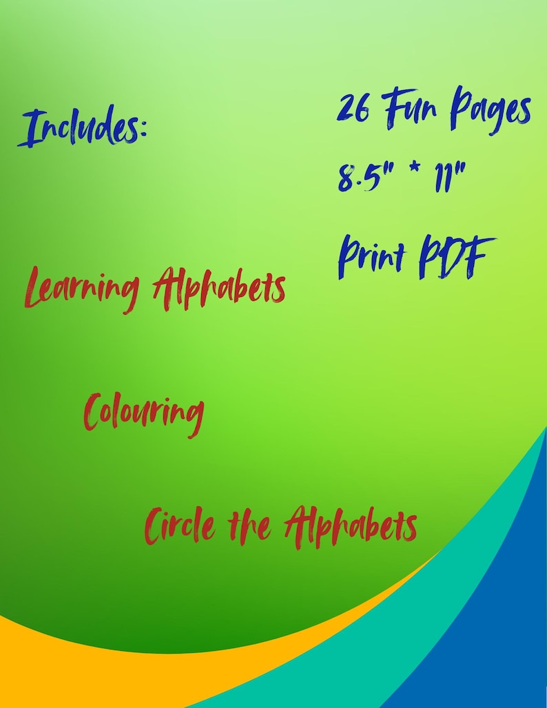 Alphabets, ABC, Coloring Books, Fun, Play, Kids, Instant Download, Busy ...