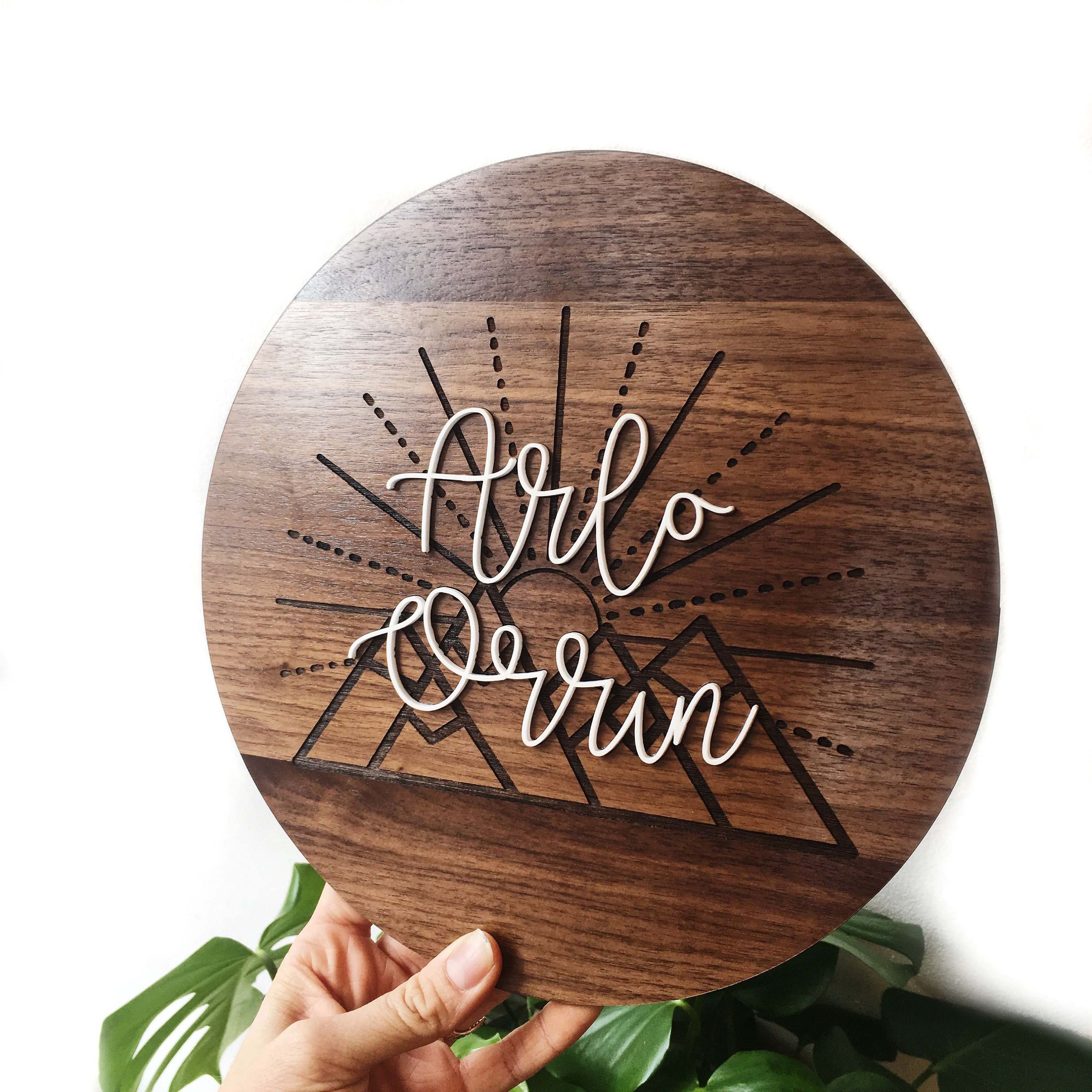 Name Sign / Design Your Own / Walnut Wood Sign | Etsy