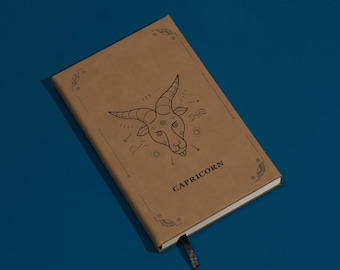 Capricorn Leather Journal Zodiac Sign Horoscope Laser Engraved A Cool ...