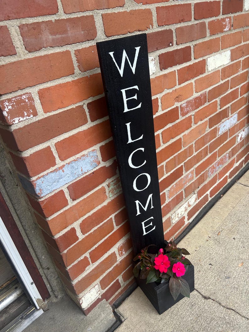 Welcome Sign - Planter Flower Box - Etsy