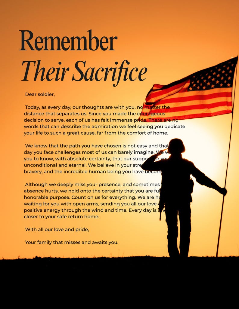 Heartfelt Letter for Deployed Soldier | Support, Pride, Longing ...