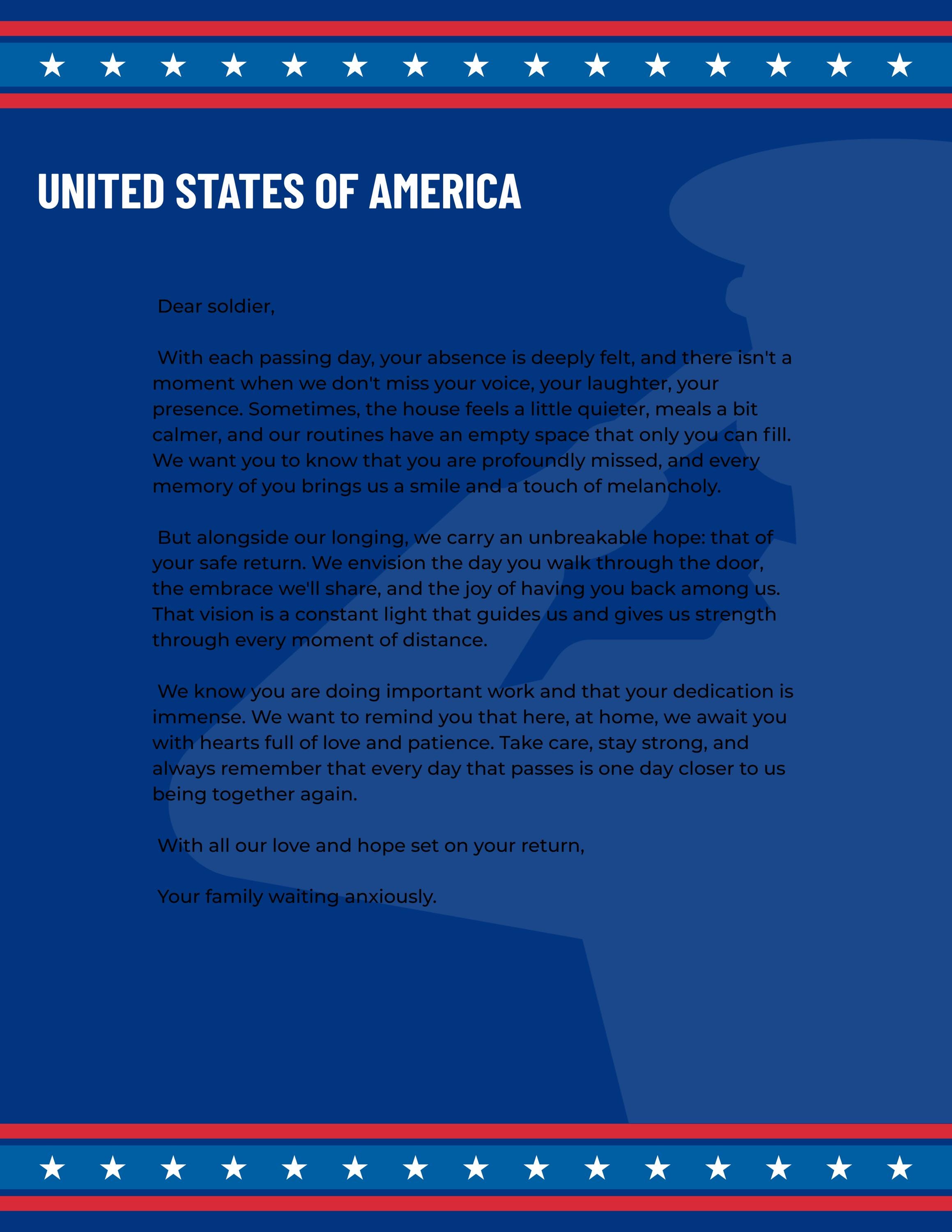 Heartfelt Letter for Deployed Soldier | Support, Pride, Longing ...