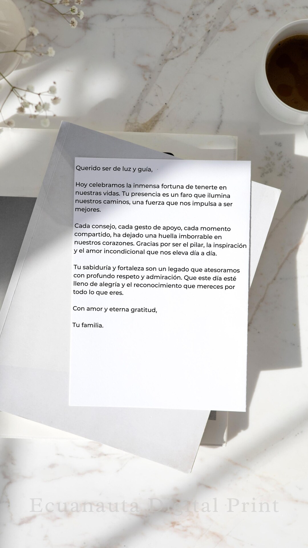 Carta Emotiva Y Personalizable Para Papá, Abuelo, Padrastro, Mentor ...