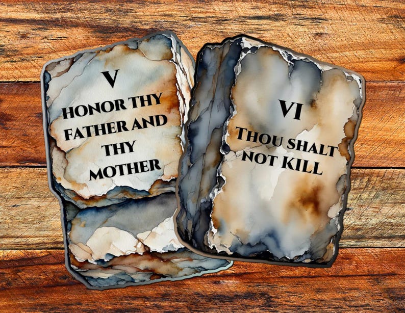 Ten Commandments Bulletin Board Cutouts, Religious Cutouts, Sunday ...