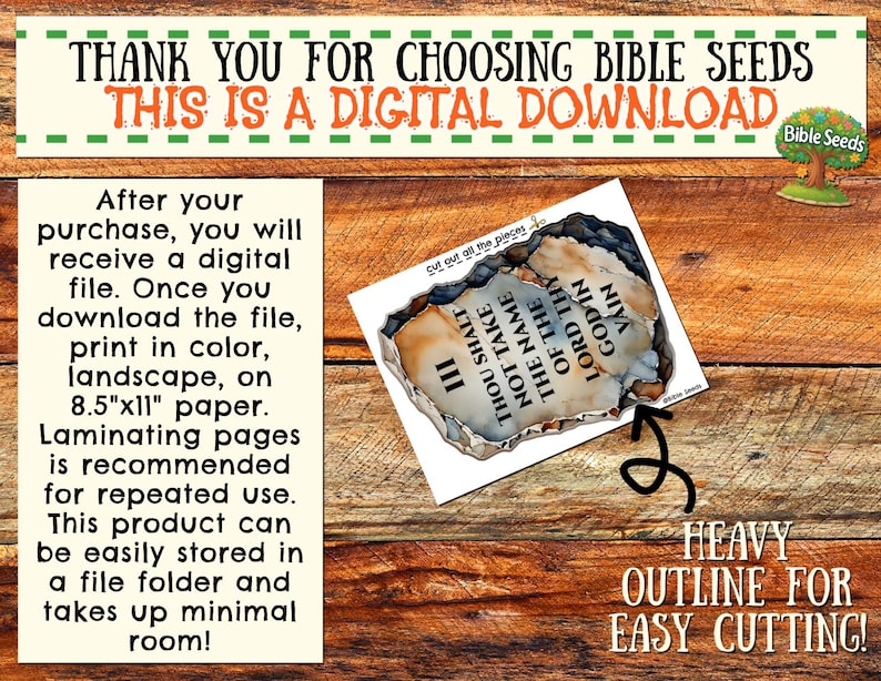 Ten Commandments Bulletin Board Cutouts, Religious Cutouts, Sunday ...