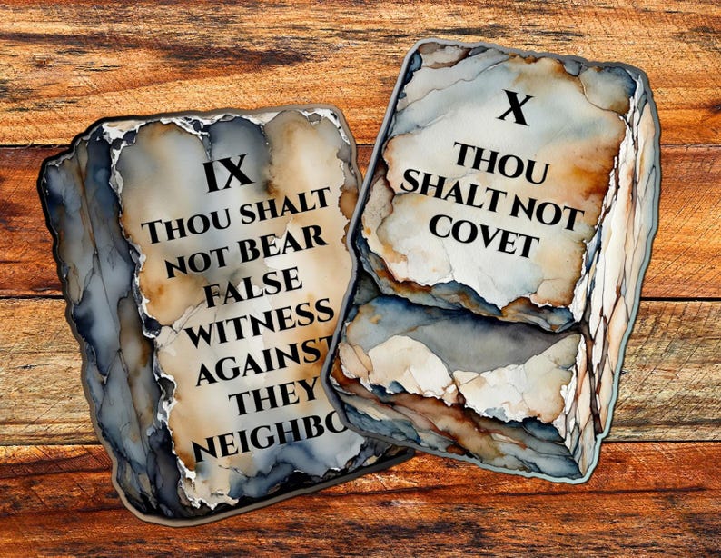 Ten Commandments Bulletin Board Cutouts, Religious Cutouts, Sunday ...