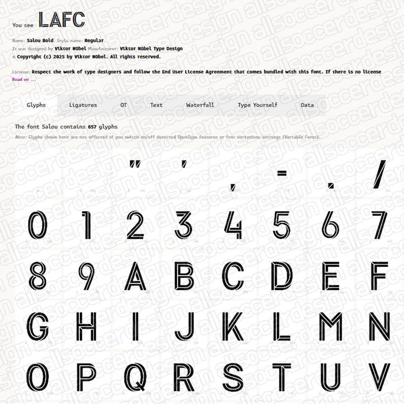 LAFC Soccer Font Vector, Los Angeles Football Club (digital Download ...