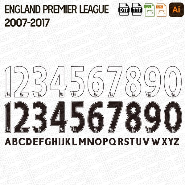 Premier League Font - Etsy