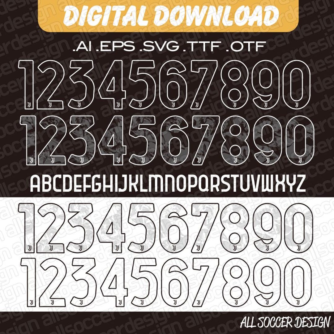 Juventus Soccer 2024 Vector Font File Patterns Format Svg, Ai, Eps, Otf ...