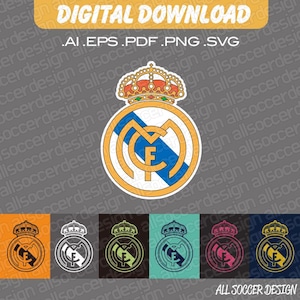 Real Madrid CF Emblem Logo Mark Vector Digital File Svg, Png, Ai, Eps ...