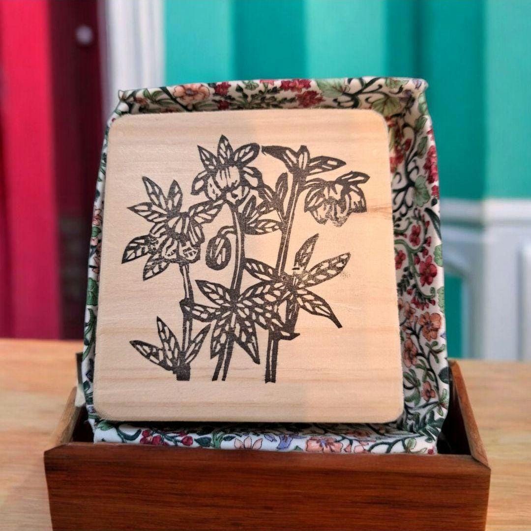 Hand-carved Rubber Stamp – Christmas Rose (december 24th Flower) - Etsy