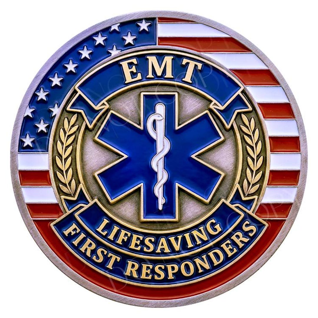 EMT Wreath Sign, Round Metal Sign for Wreaths, Wreath Attachment, First ...