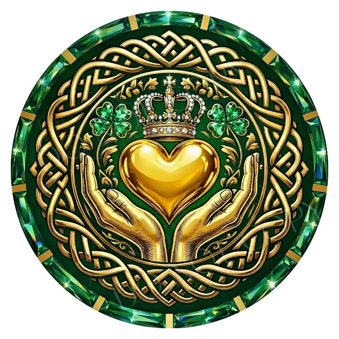 Irish Celtic Knot Claddagh Wreath Sign, Round Metal Sign for Wreaths ...