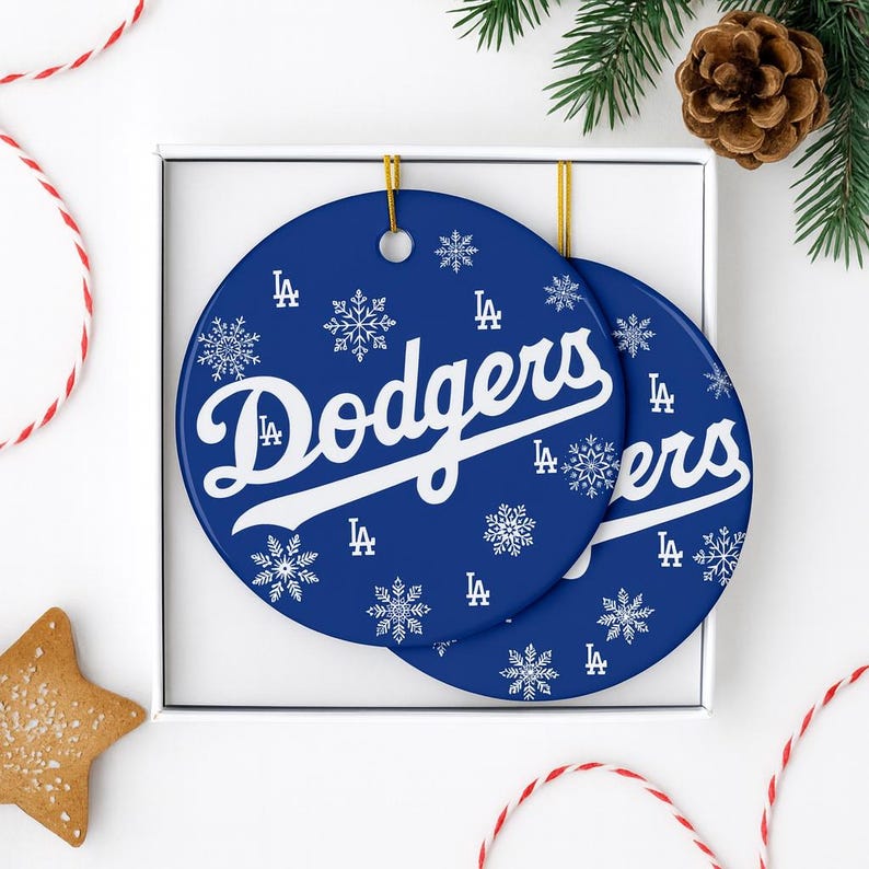 LA Dodgers Ceramic Christmas Ornament – Sports Fan Holiday Decor - Etsy