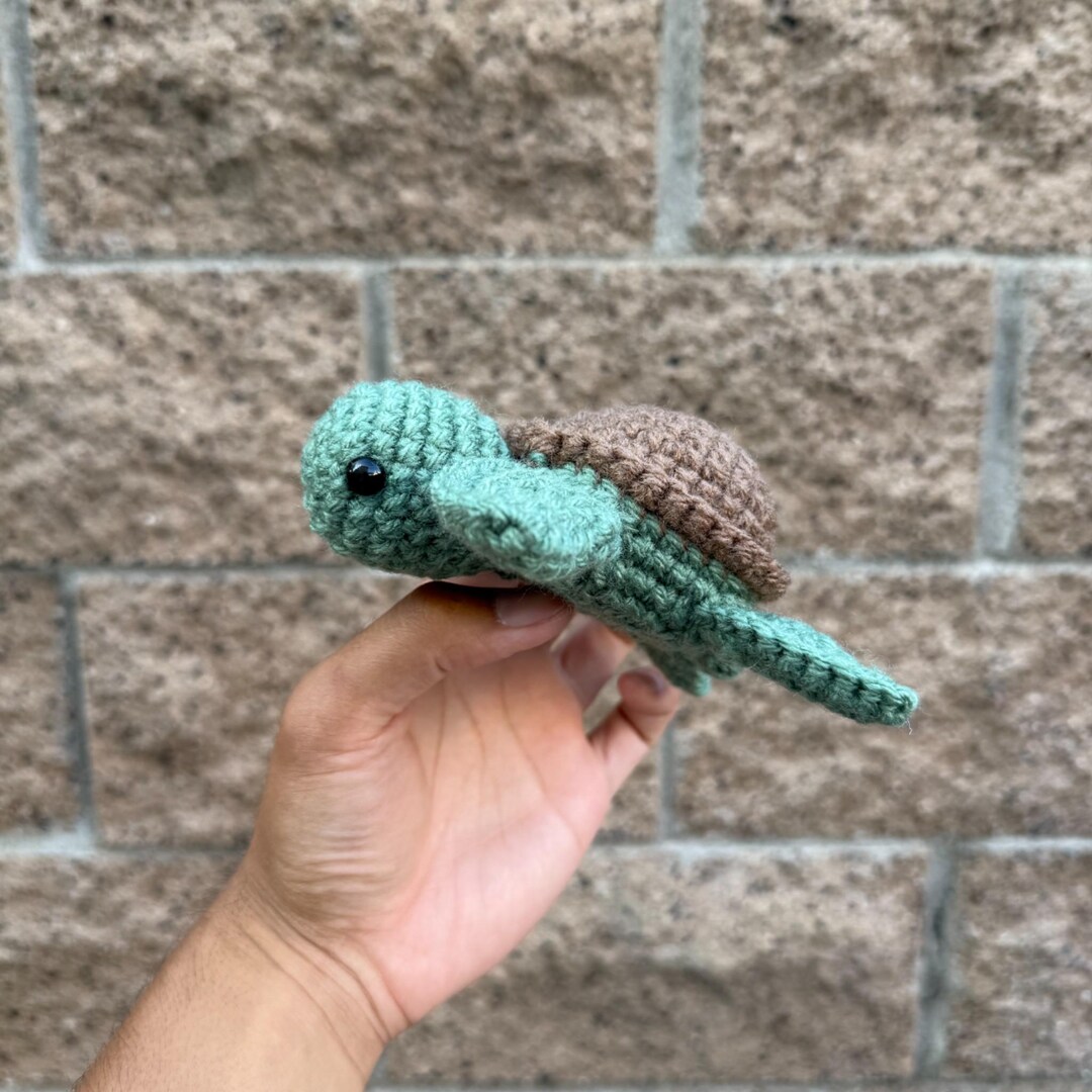 Small Crochet Turtle Plushie Handmade Amigurumi Soft Stuffed Animal ...