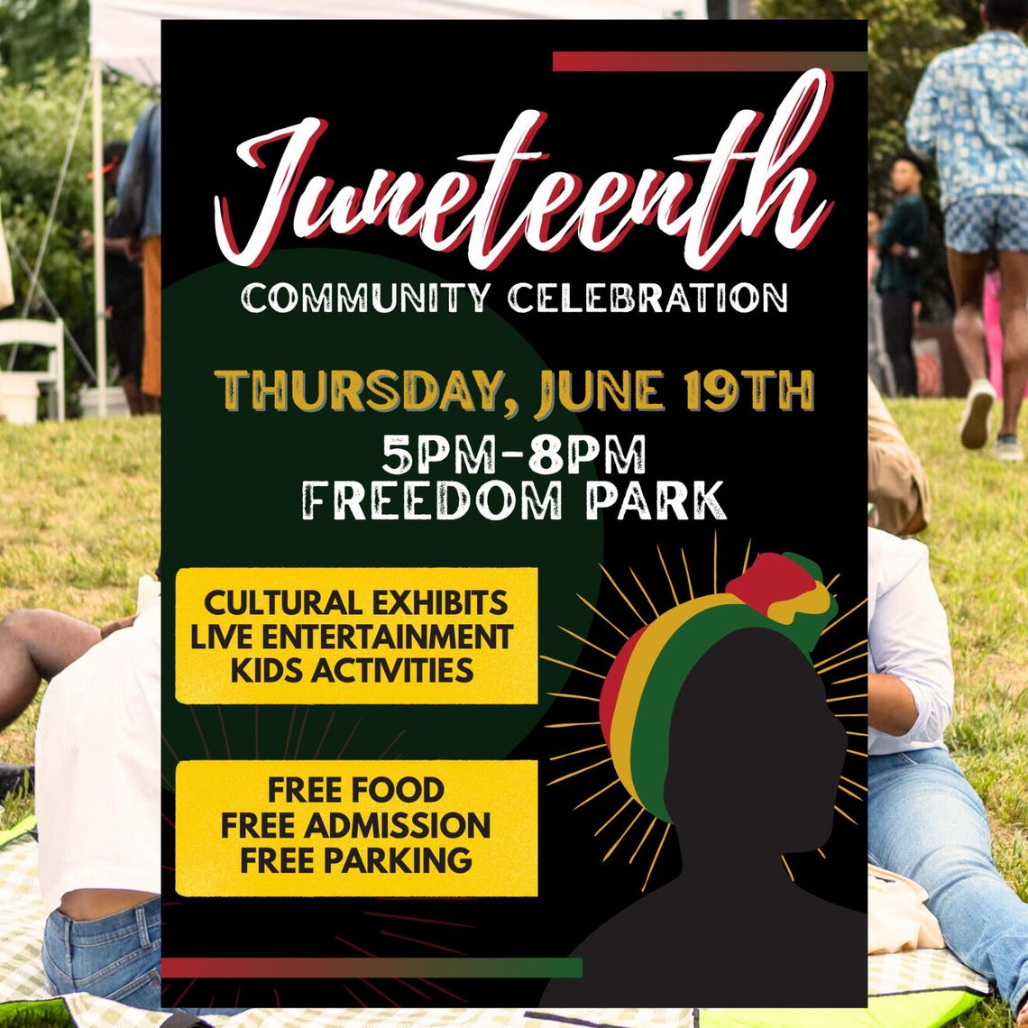 Juneteenth - Simple Community Flyer (editable Canva Download) - Etsy