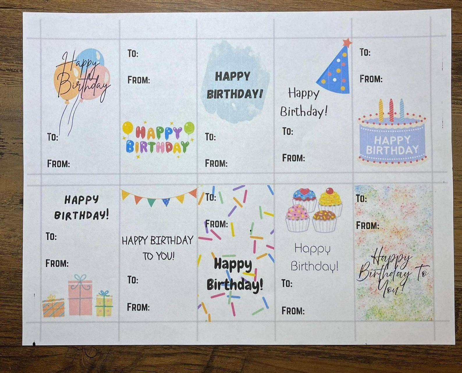 Printable Digital Birthday Gift Tags, Happy Birthday Gift Tags ...