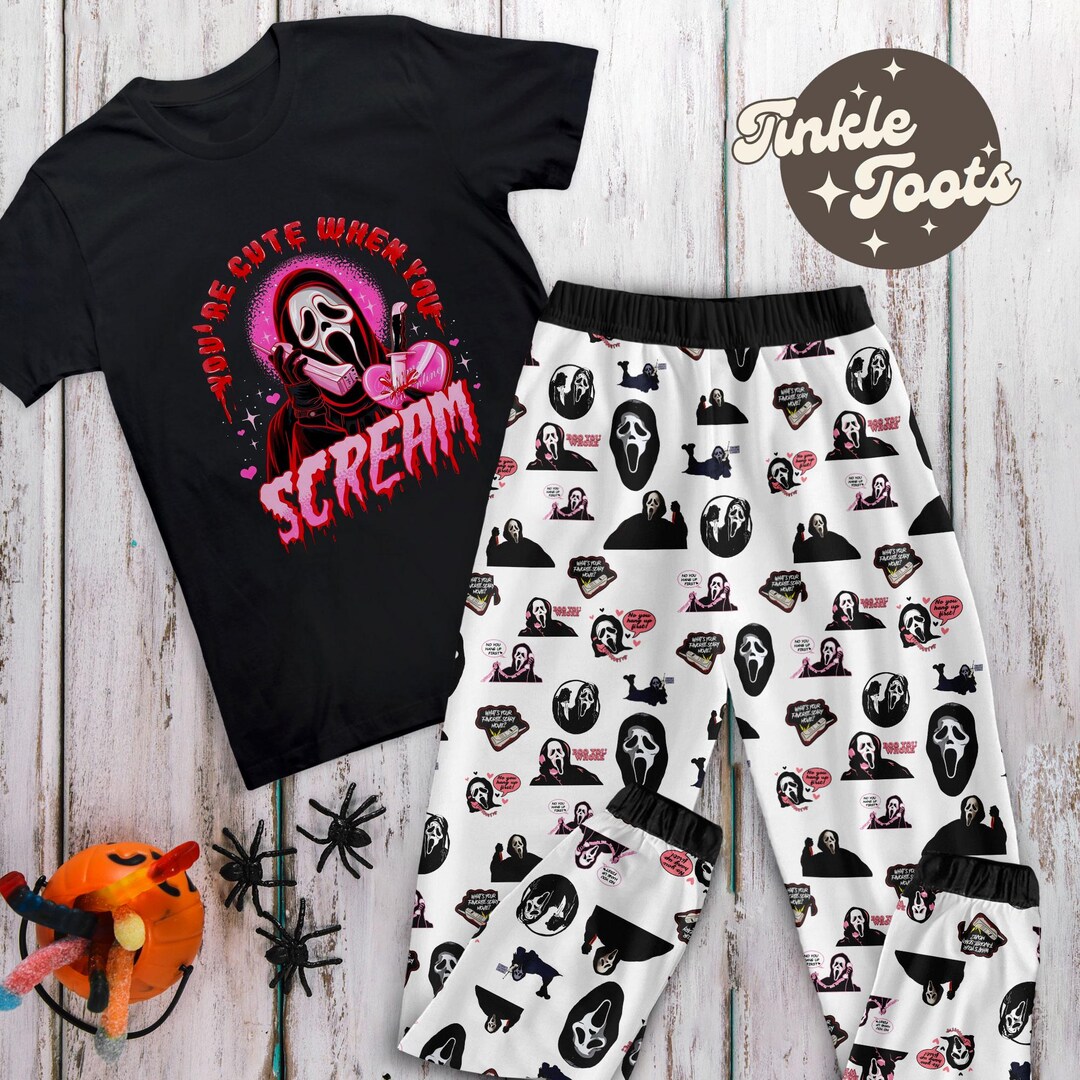 Ghostface Horror Movie Pajama Set, Halloween Pajamas for Adults and ...