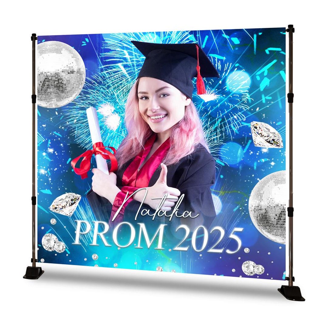 Custom Prom Backdrop, Firework Prom Night Backdrop, 2025 Prom Send off ...