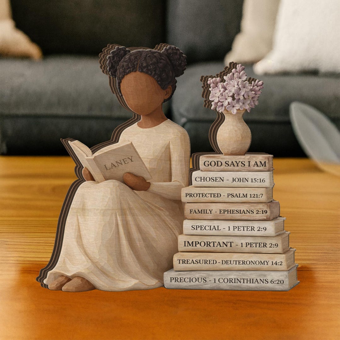 Custom Black Girl Christian Wooden Blocks: Personalized Faith Book ...