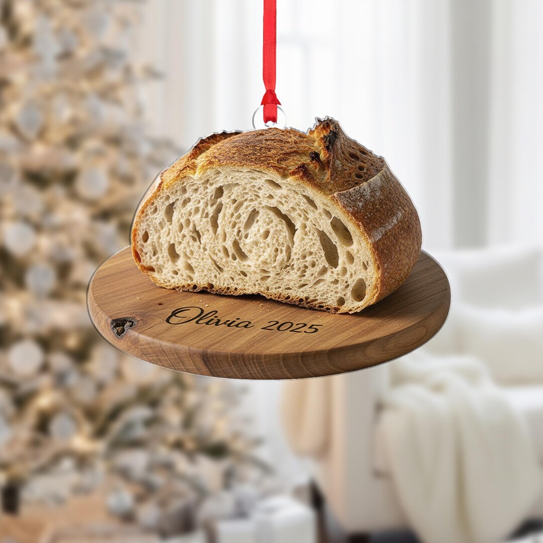 Custom Sourdough Bread Acrylic Ornament With Name and Year - Etsy