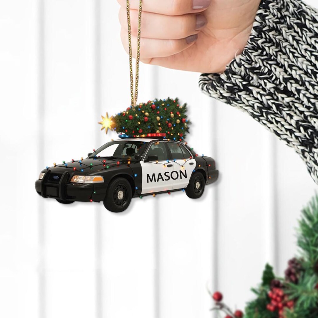 Personalized Police Car Christmas Ornament: Law Enforcement Holiday ...