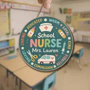 Personalized School Nurse Door Sign - Custom Nurse Office Decor, Cute ...