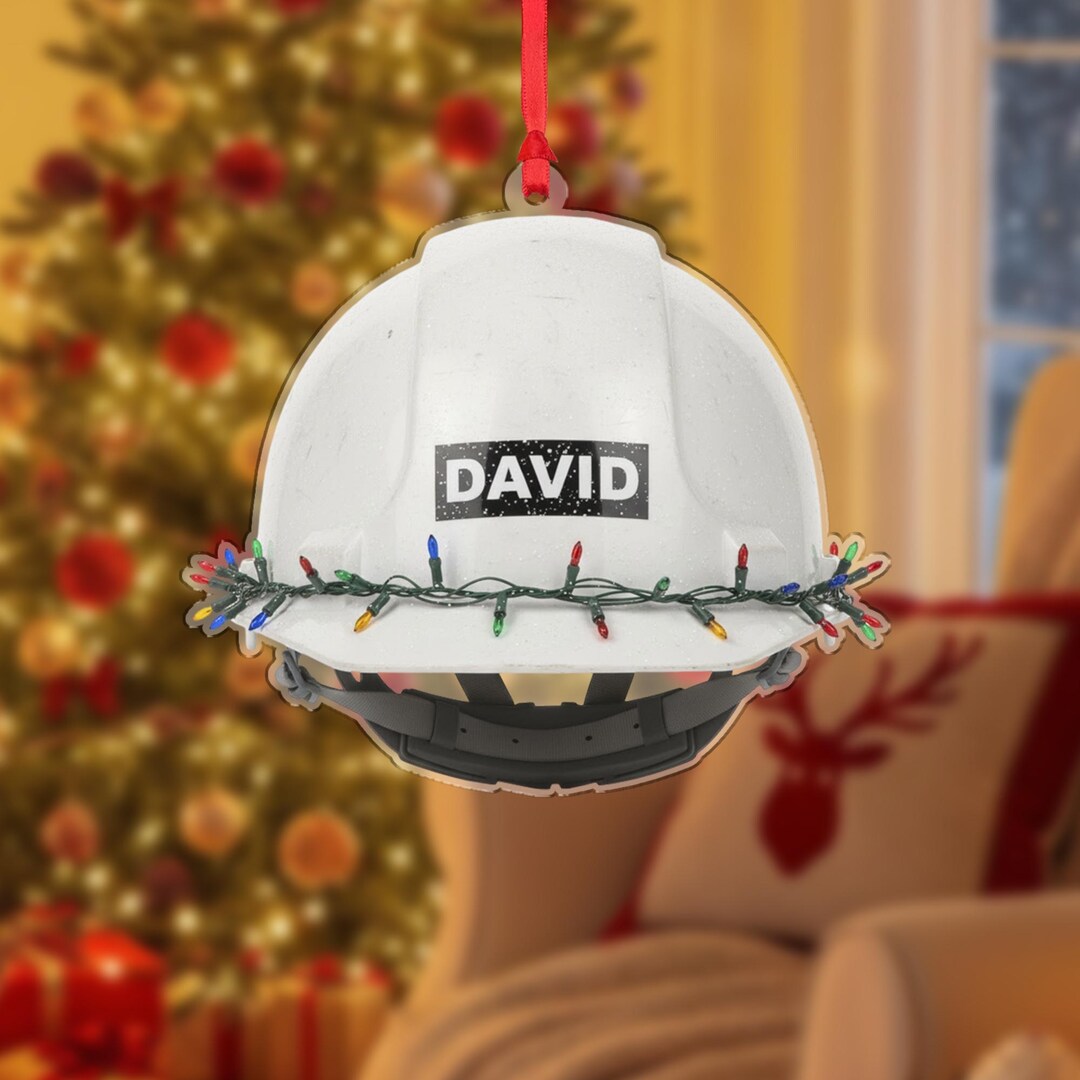 Custom Name Hard Hat Ornament | Construction Worker Safety Helmet ...