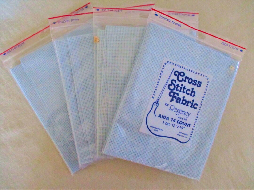 14 Count Aida Cloth/light Blue/4 Packages/12 in X 18 in Piece per ...
