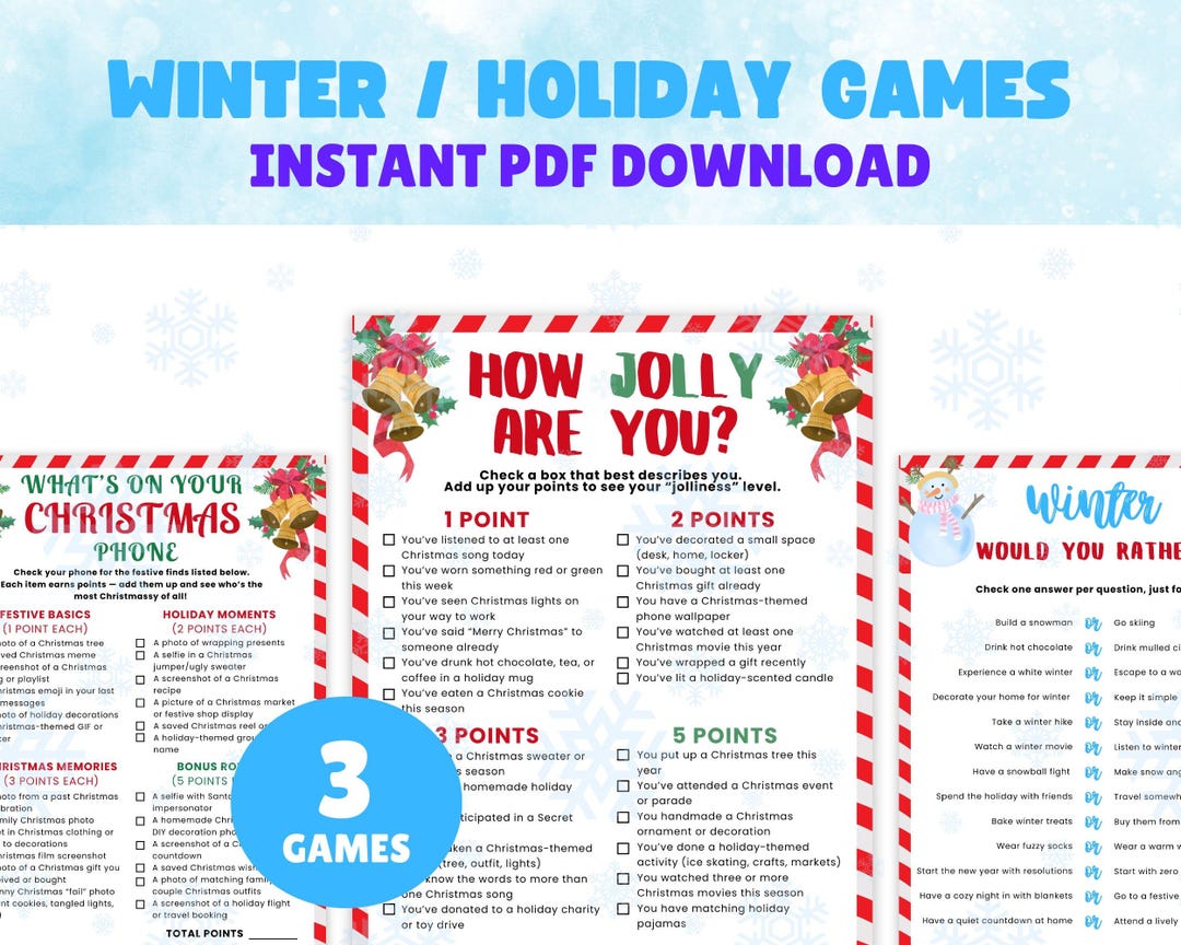 Christmas Game Bundle, Christmas Game, Printable Christmas Party Game ...