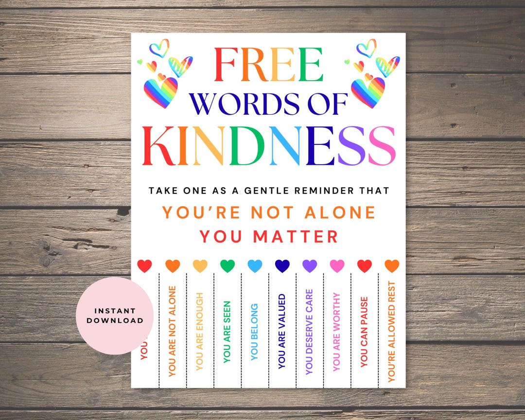 Random Acts of Kindness Activity, Tear off Flyer, Kindness Poster ...