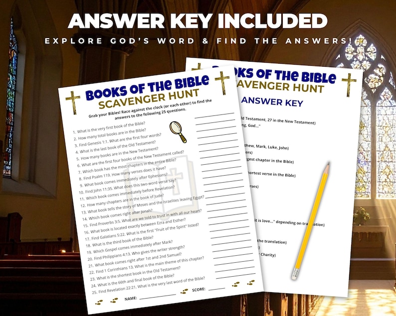 Bible Scavenger Hunt, Bible Trivia, Bible Game, Books of the Bible ...