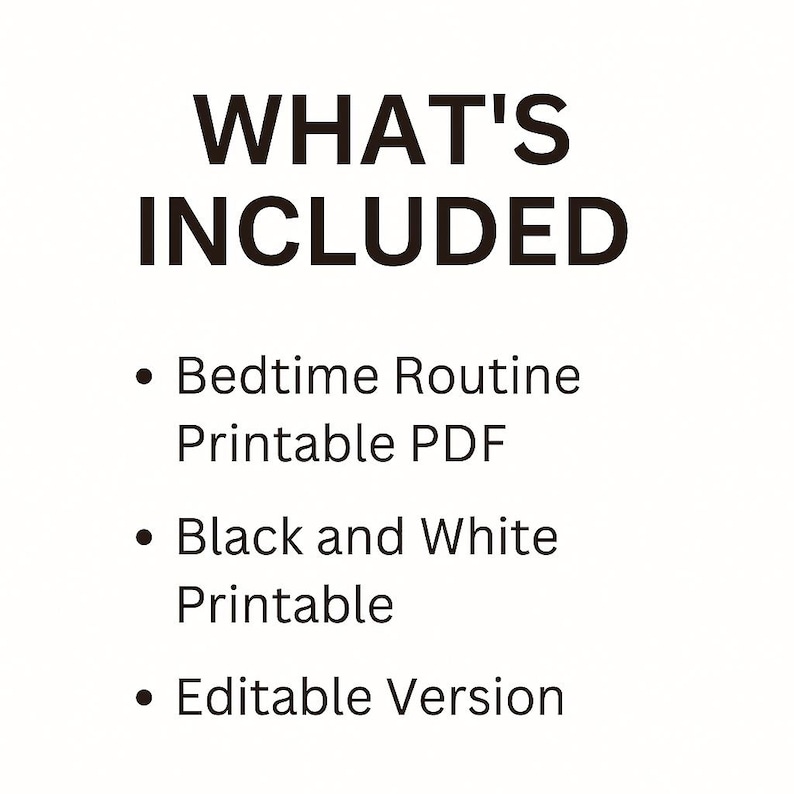 Printable Bedtime Routine Chart for Kids – Editable Night Checklist PDF ...
