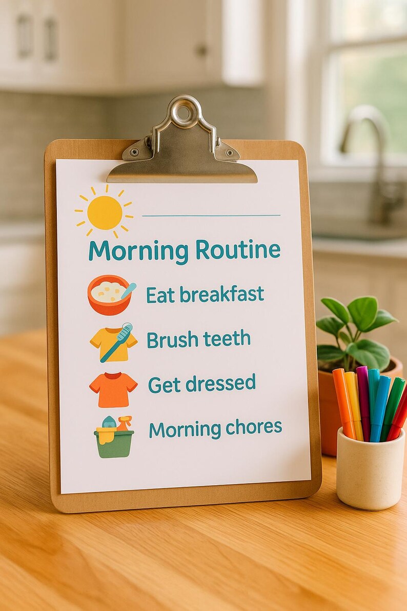 Printable Morning Routine Chart for Kids – Editable Checklist PDF for ...