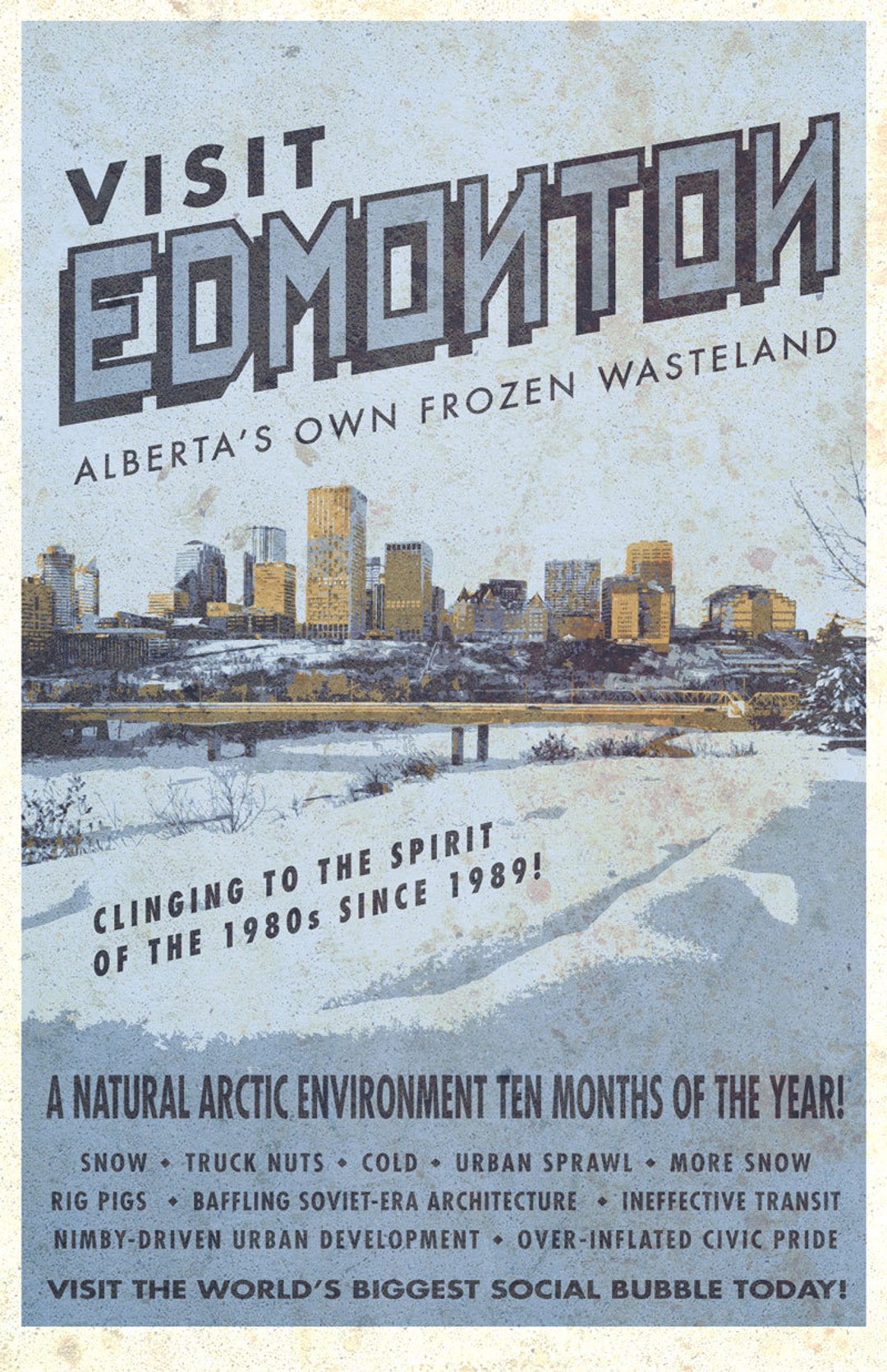 Visit Edmonton - Alberta's Own Frozen Wasteland Poster - Etsy