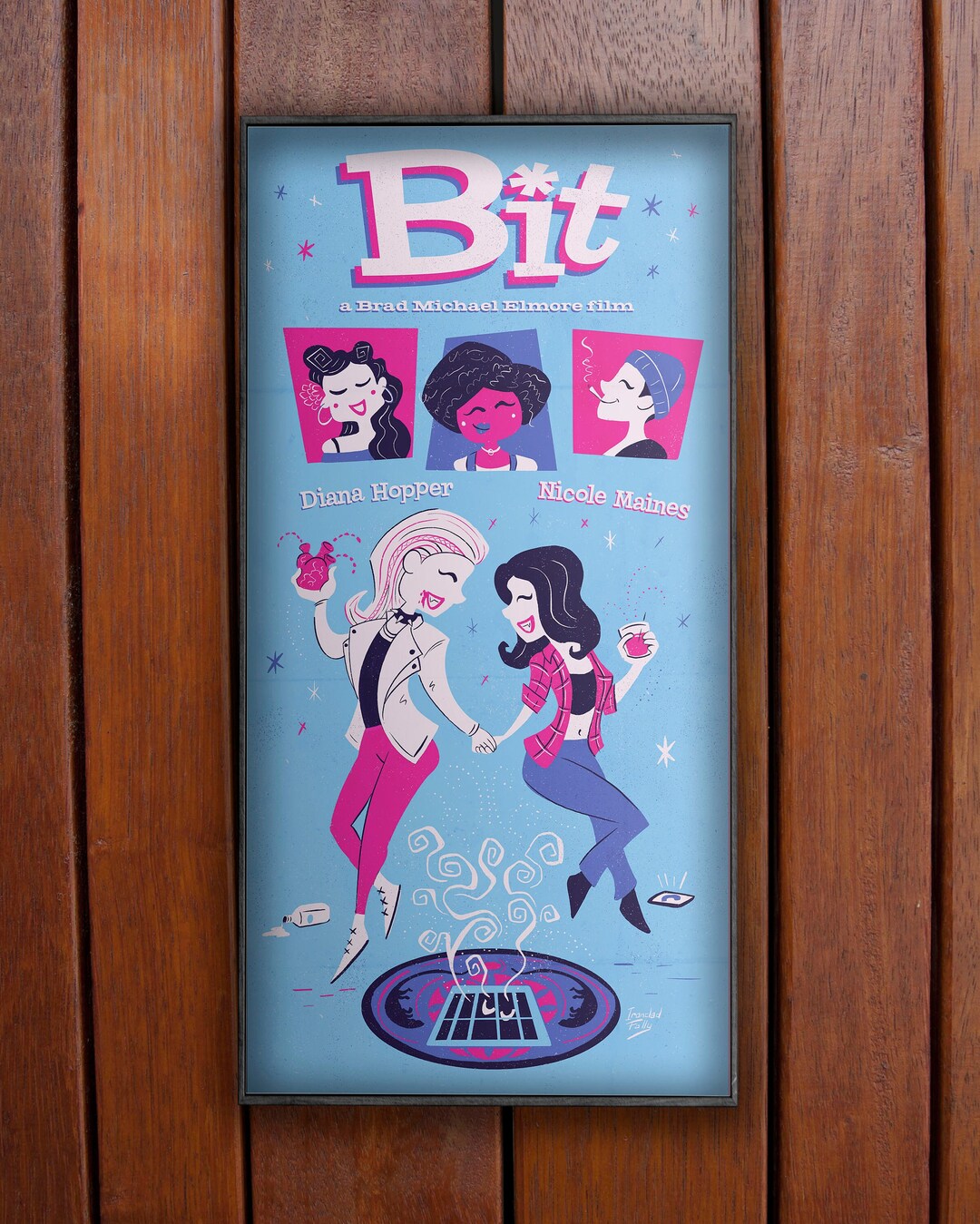 Bit (2019) Illustrated Retro Horror Movie Poster Print | 8 X 17 - Etsy