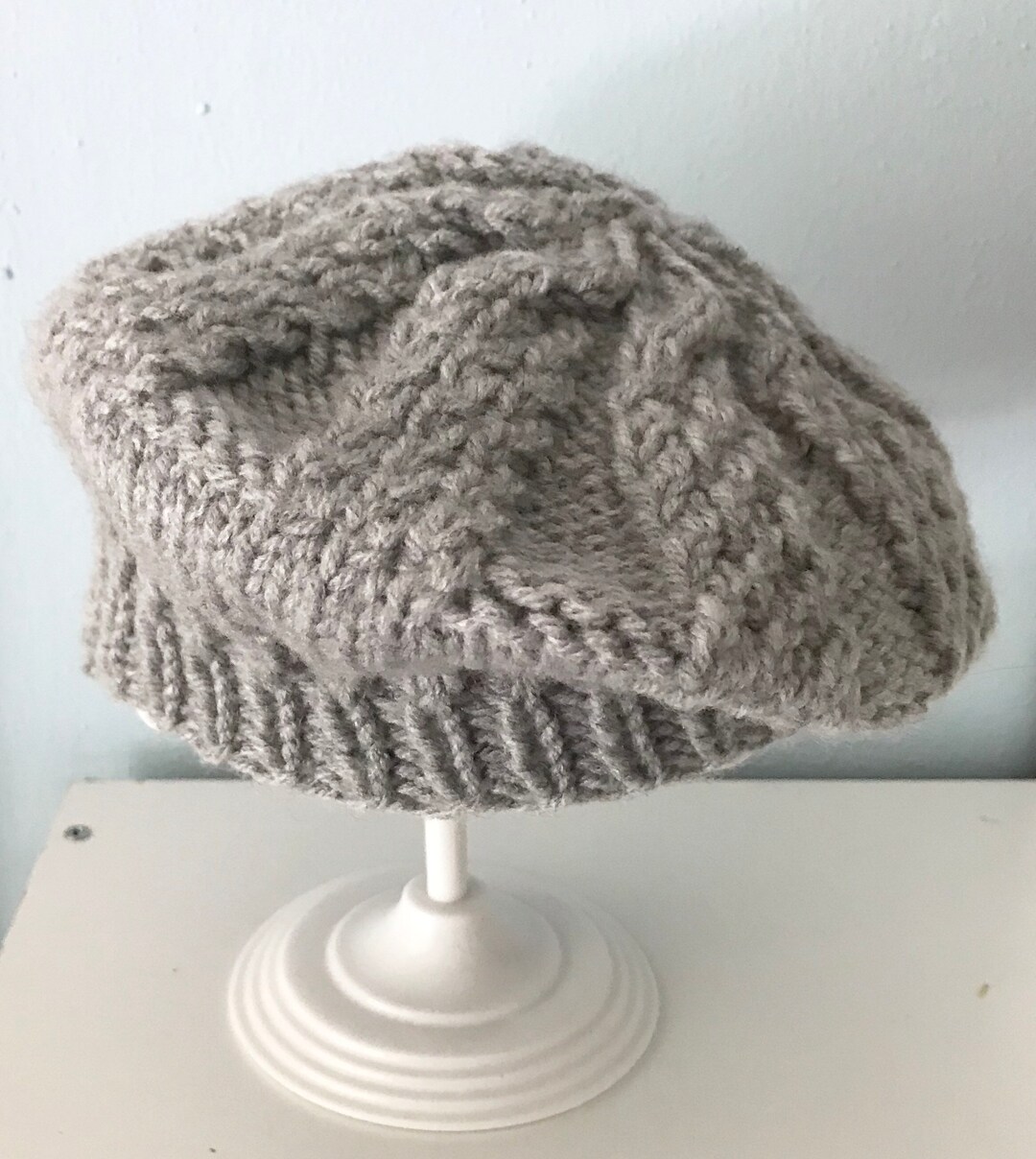 White Baby Beret, White Beret, White Beret With Bow, Cabled Tam, Cabled ...