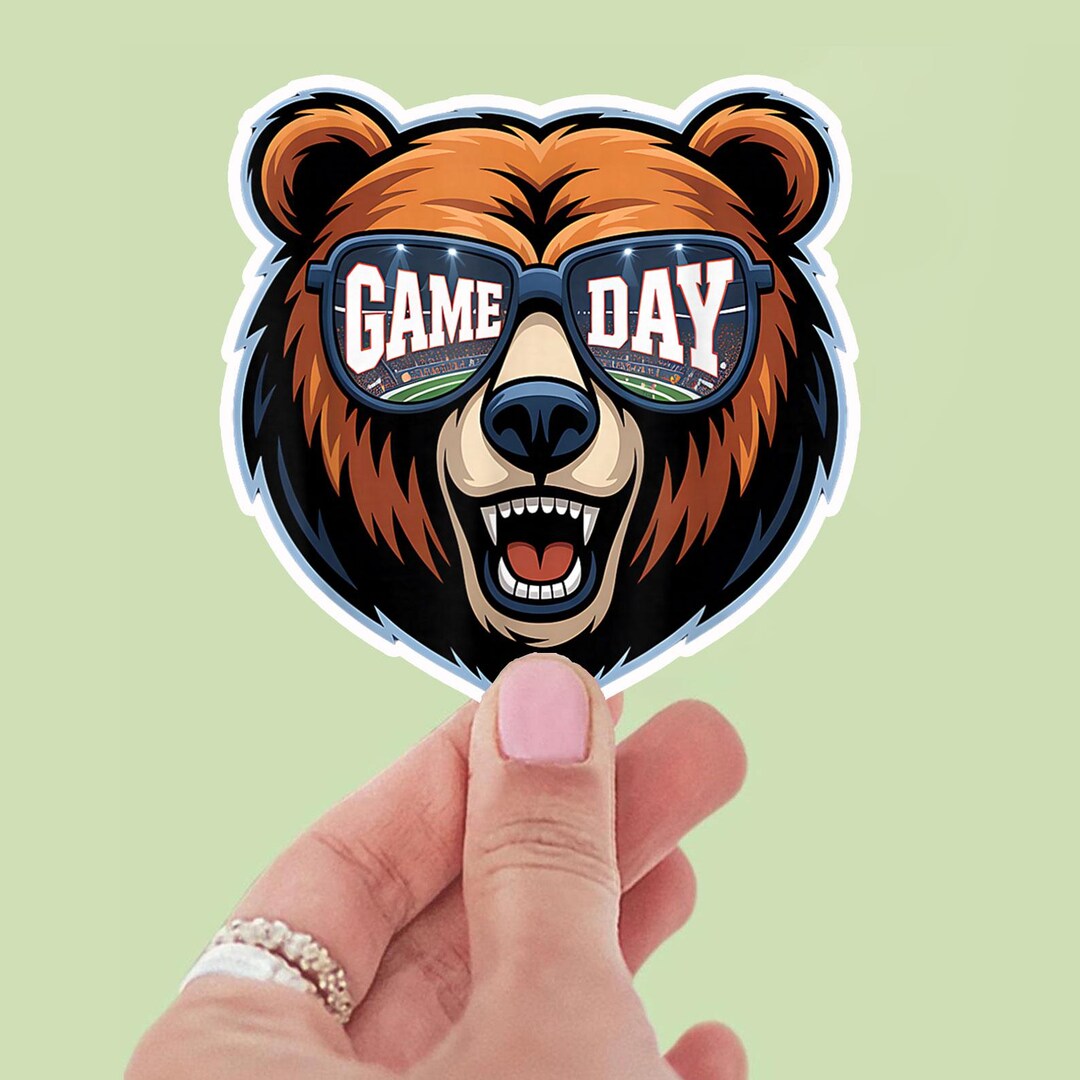 Game Day Funny Bear Sticker, Game Day Bear Sticker, Chicago Bears, Game ...