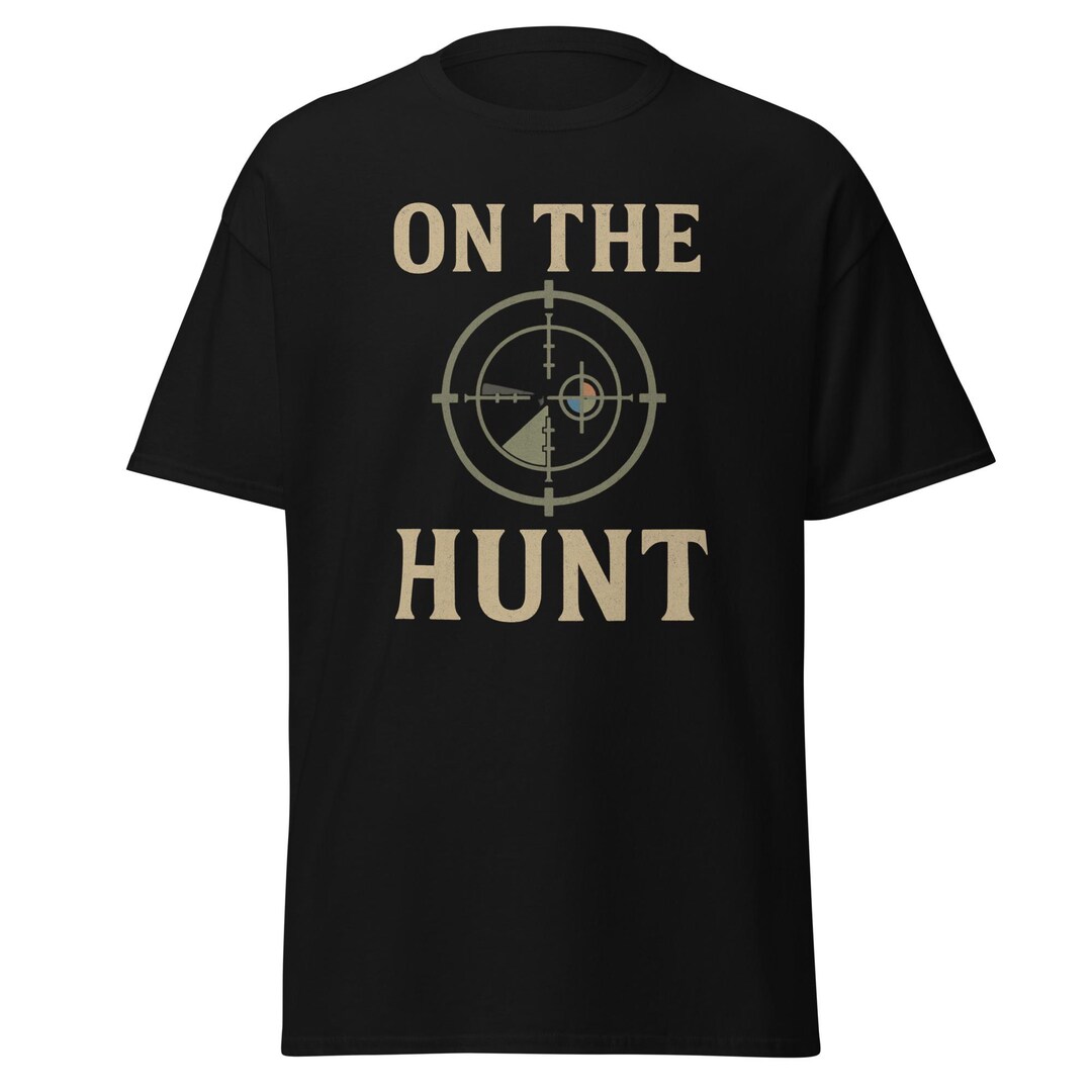 On the Hunt | Masculine Tactical Graphic Tee | Gun Scope & Compass ...