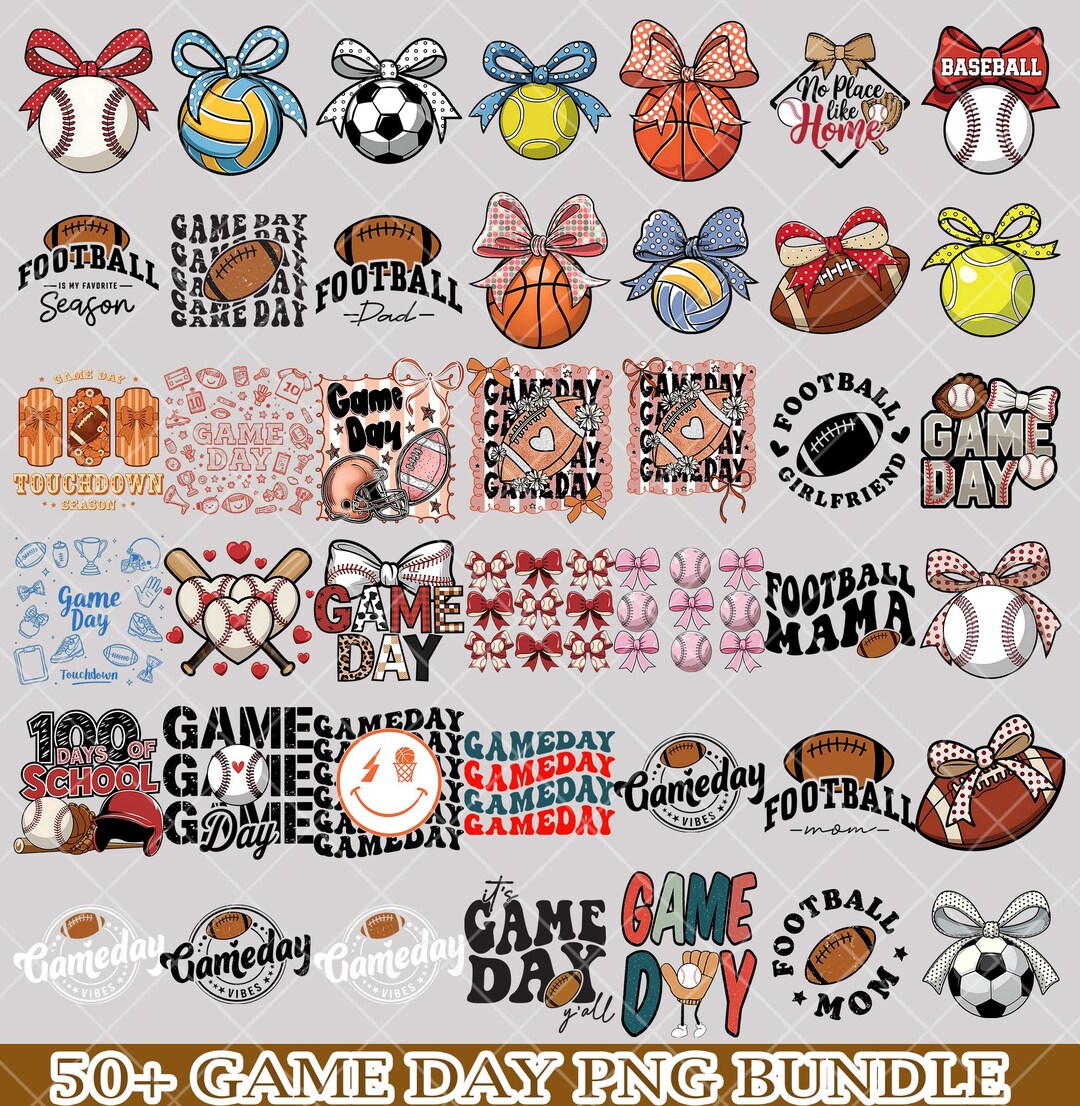 50+ Game Day Png Bundle, Football Season Png , Coquette Football Png ...