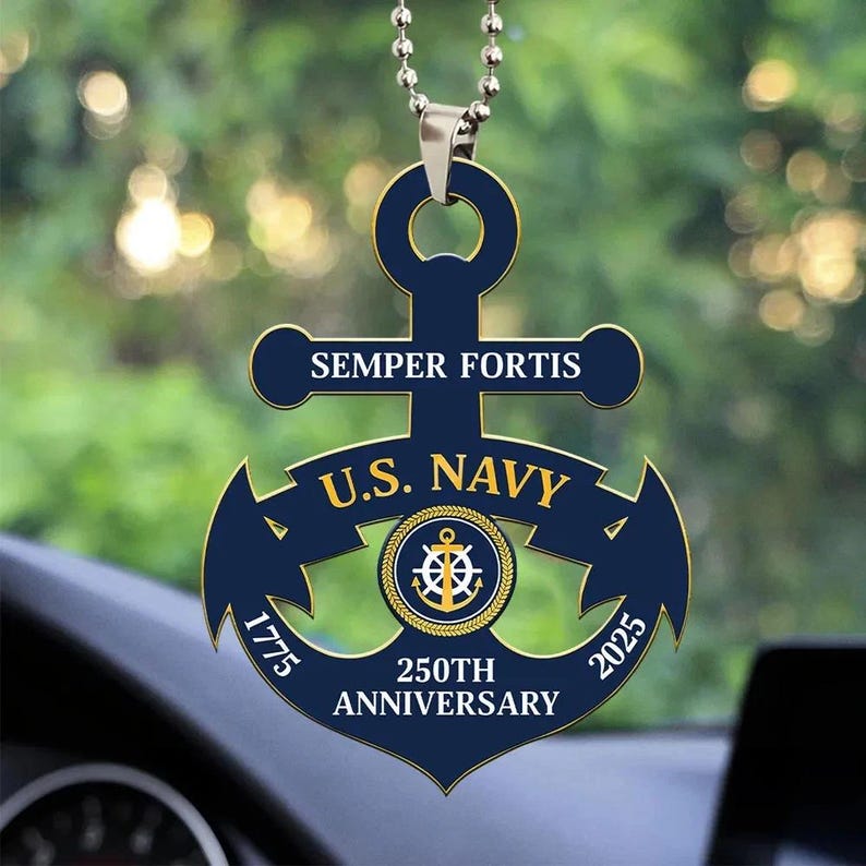 U.S. Navy 250th Anniversary Ornament, Semper Fortis Anchor Decor, Navy ...