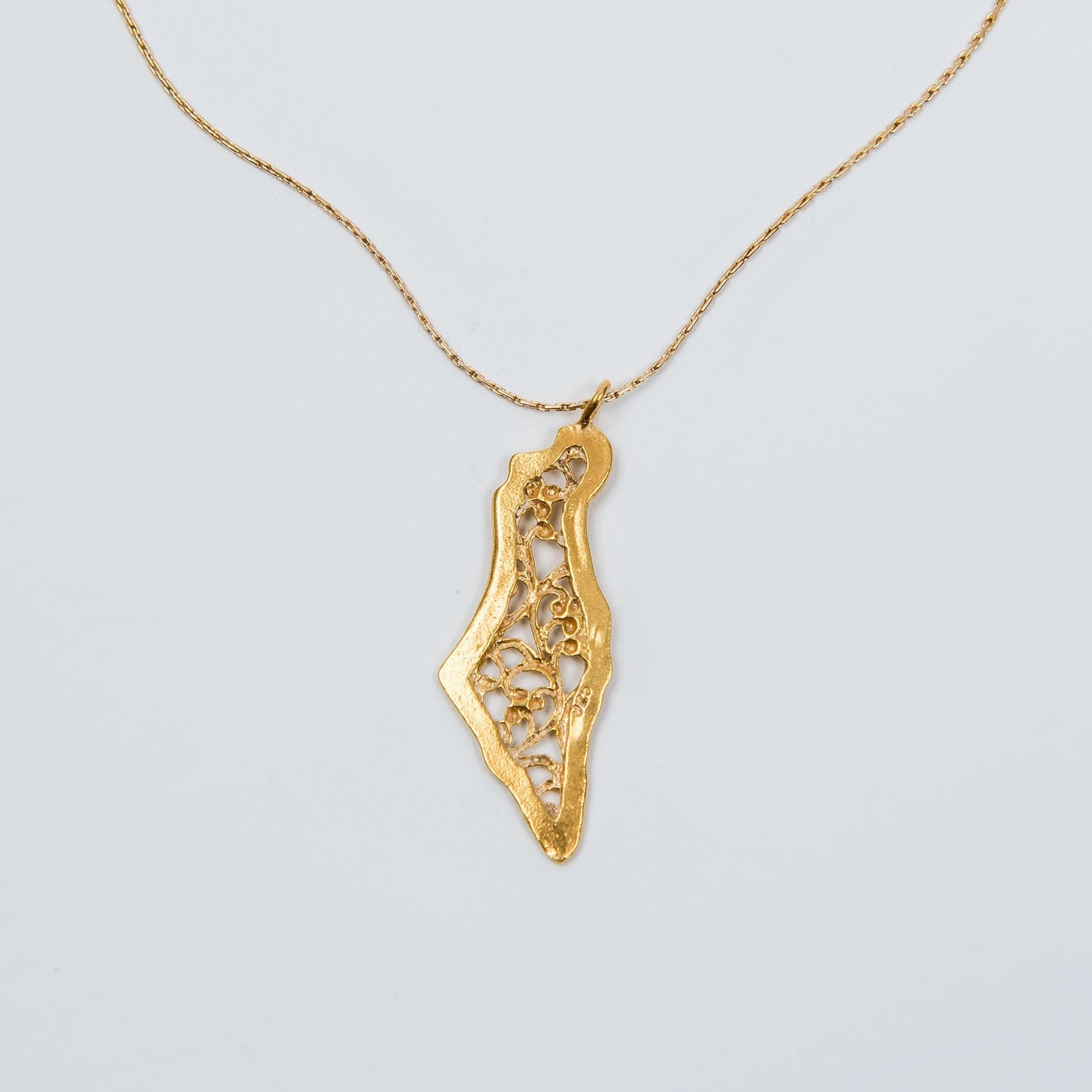 Handcraft Israel Map 14K Gold Pendant Israel Map Necklace - Etsy Israel