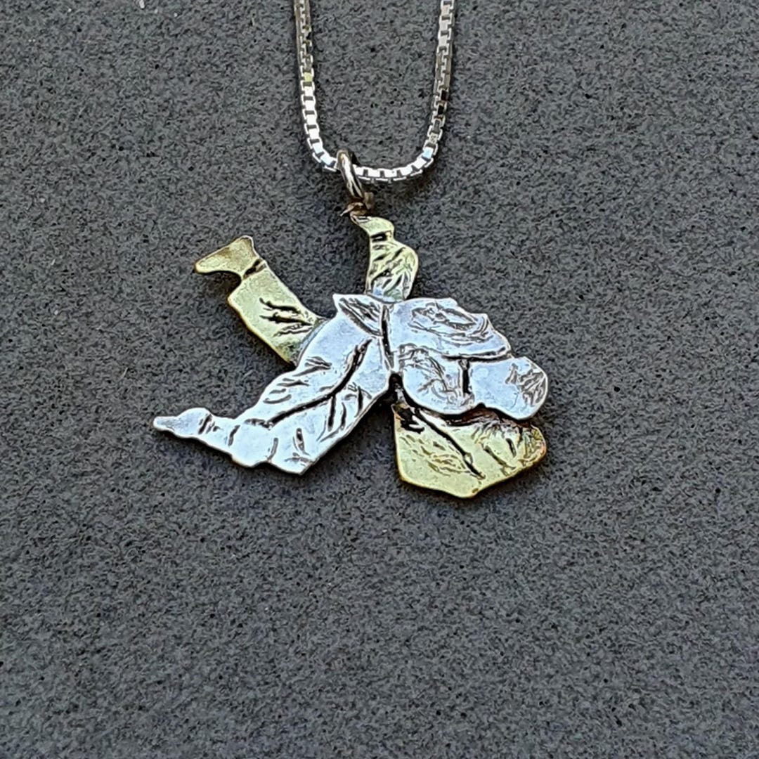 Sterling Silver Judo Pendant Necklace, Judoka Coach Gift, Sport Jewelry ...