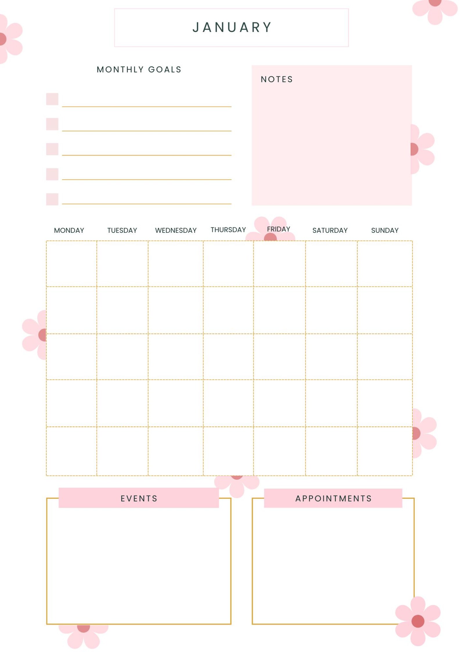 Yearly Calendar, Bright and Fun Planning, Easy Organisation - Etsy