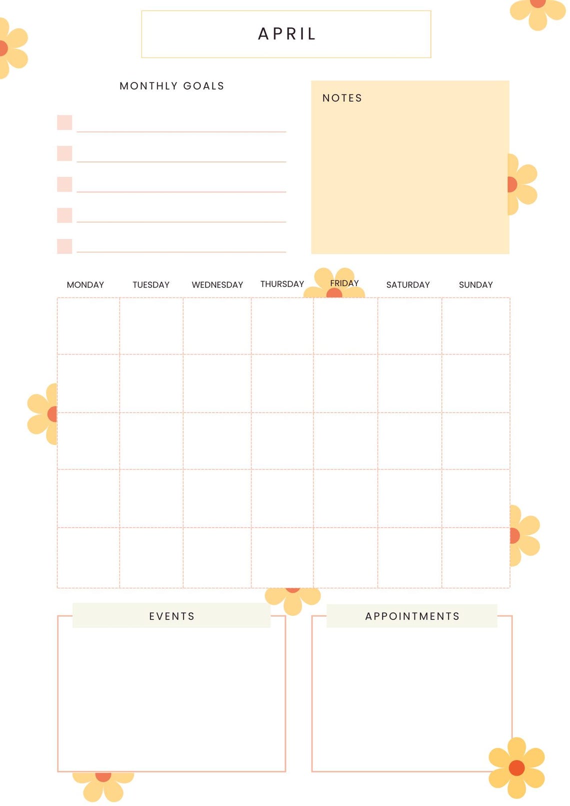 Yearly Calendar, Bright and Fun Planning, Easy Organisation - Etsy