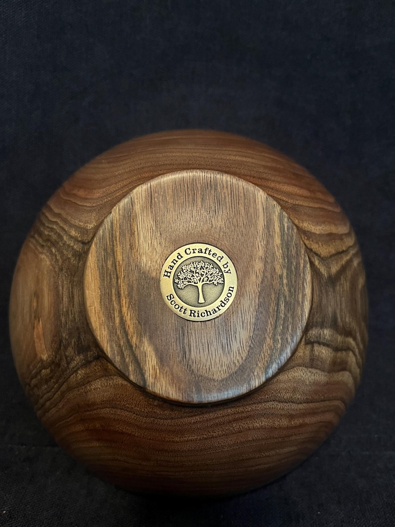 7" Hand-turned Walnut Wood Vessel: Shallow Fruit Basin or Anniversary ...