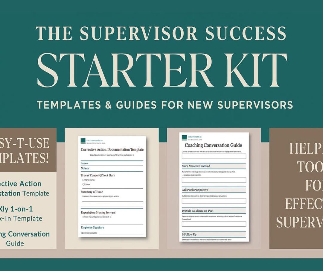 Supervisor Success Starter Kit – Editable Templates for Coaching, 1-on ...