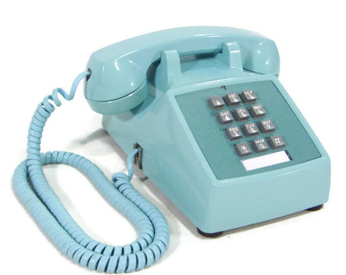 Aqua Blue Phone Vintage Push Button Telephone - Etsy